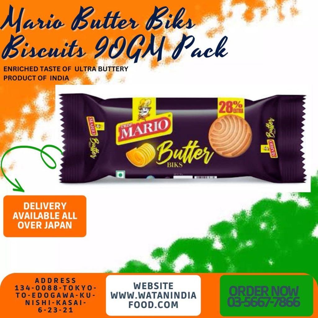 Mario Butter Biks Biscuit 90GM Pack – Watan India Foods & Spices